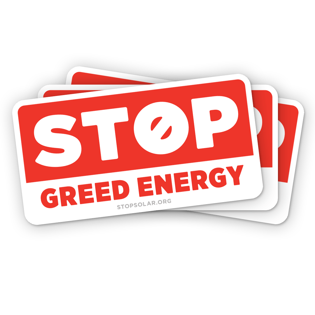 'Stop Greed Energy' Car Magnet (3-Pack) | Stop Solar Gear Store