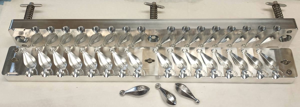 3 oz Bank Sinker - 16 Cavity | Lake Side Molds (lakesidemolds.com)