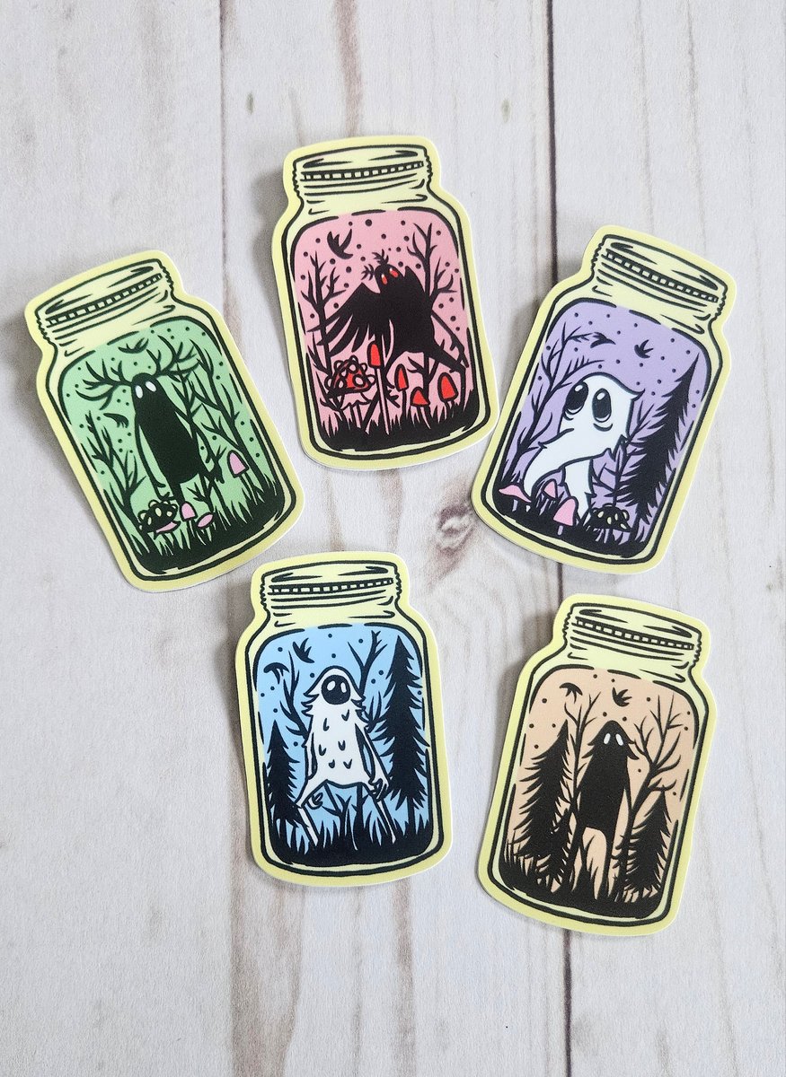 Cryptid Jar Set 1 Sticker Pack | Manfish Inc.