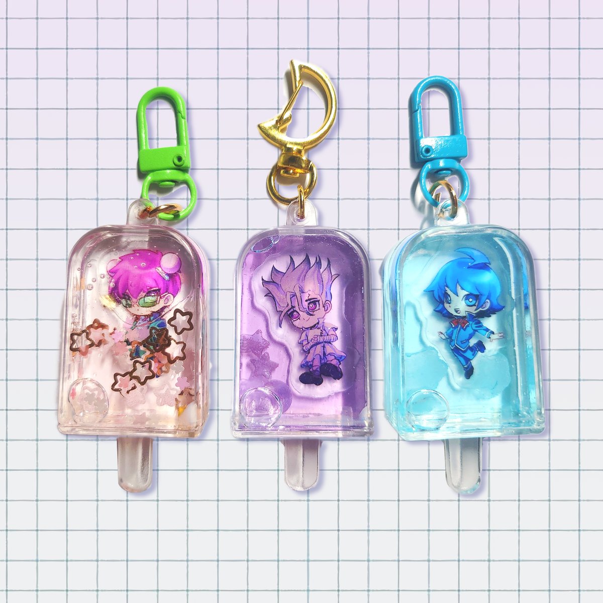 Saiki K/Dr. Stone/Iruma Popsicle Liquid Shaker Charms | judgedarts