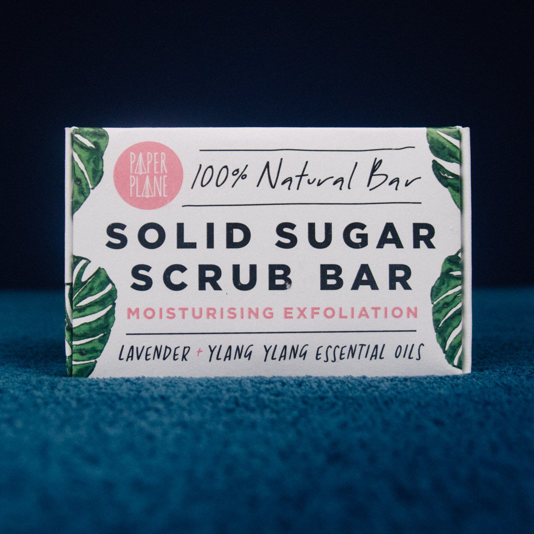 Solid Sugar Scrub Bar - 100% Natural by Paper Plane | The Moon Cave