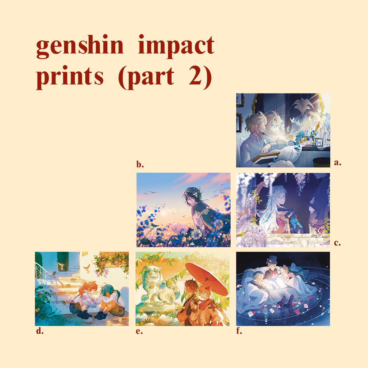 GENSHIN IMPACT PRINTS PART 2 | Studio Velvet KT