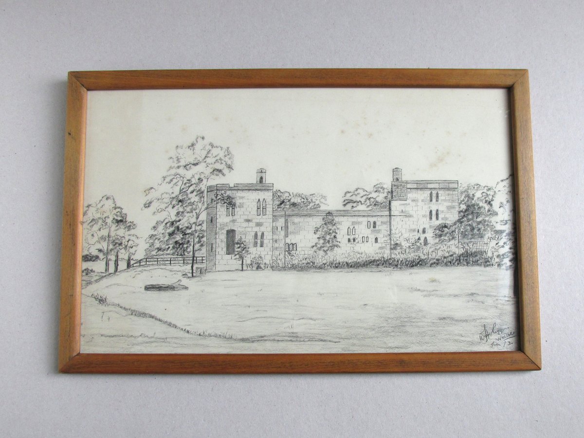 Antique Pencil Drawing of Wressle Castle East Yorkshire by W H Higgins ...