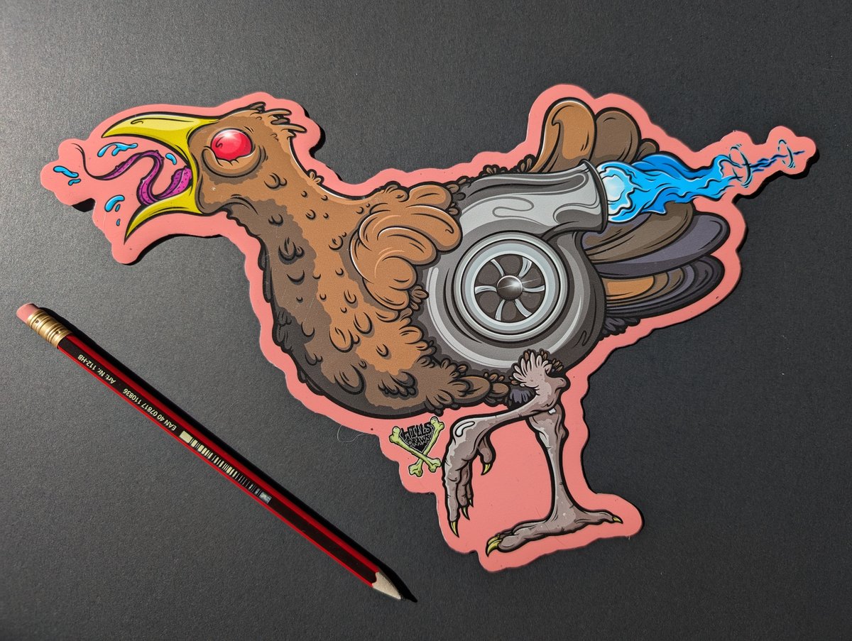 Turbo chook xl vinyl sticker/ magnet | hills.draws