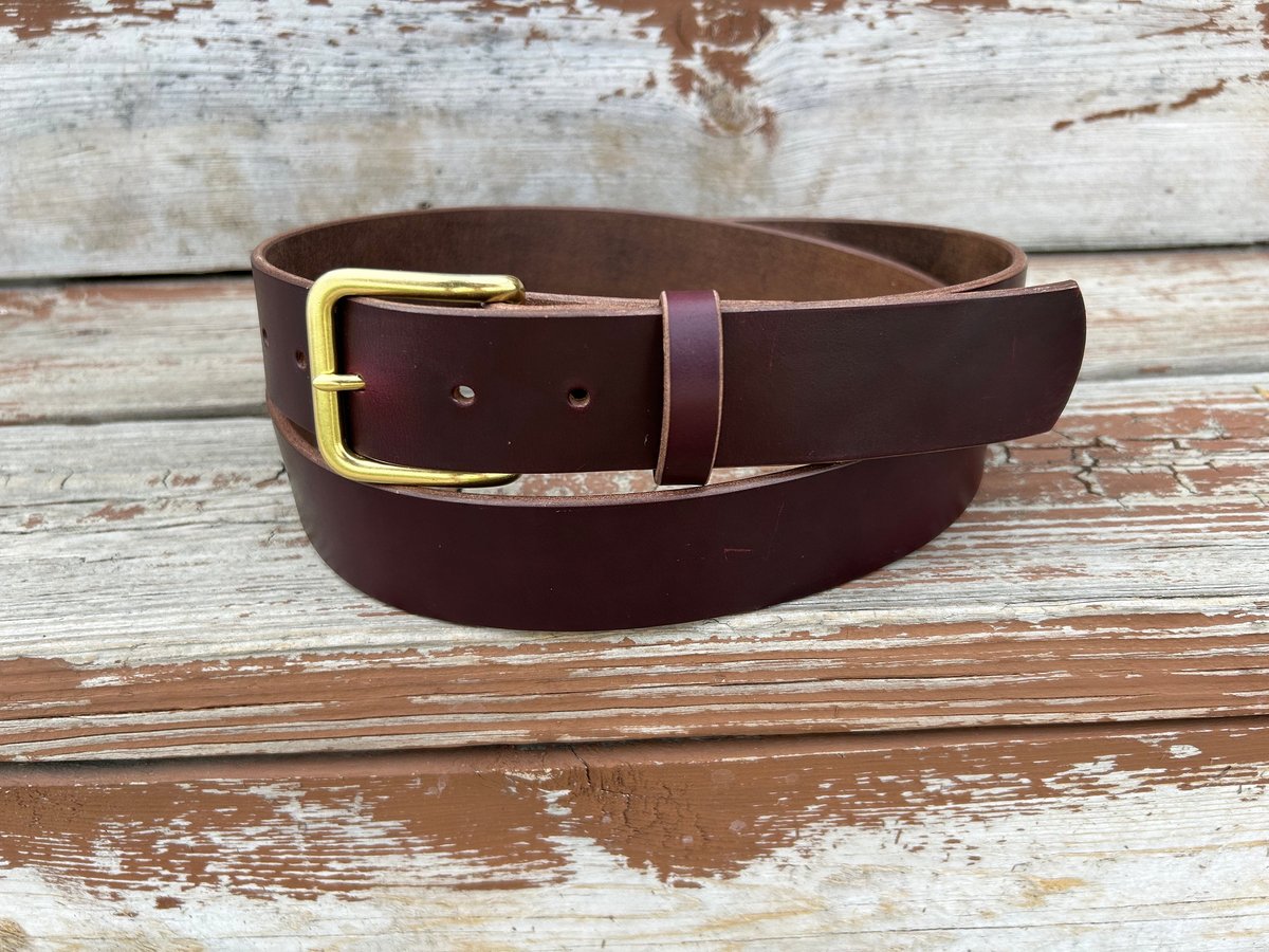 Horween Leather Belt - Color 8 Burgundy Chromexcel - 1.5" | Treetop Goods
