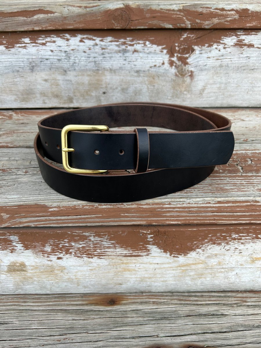 Horween Leather Belt - Black Chromexcel - 1.5" | Treetop Goods