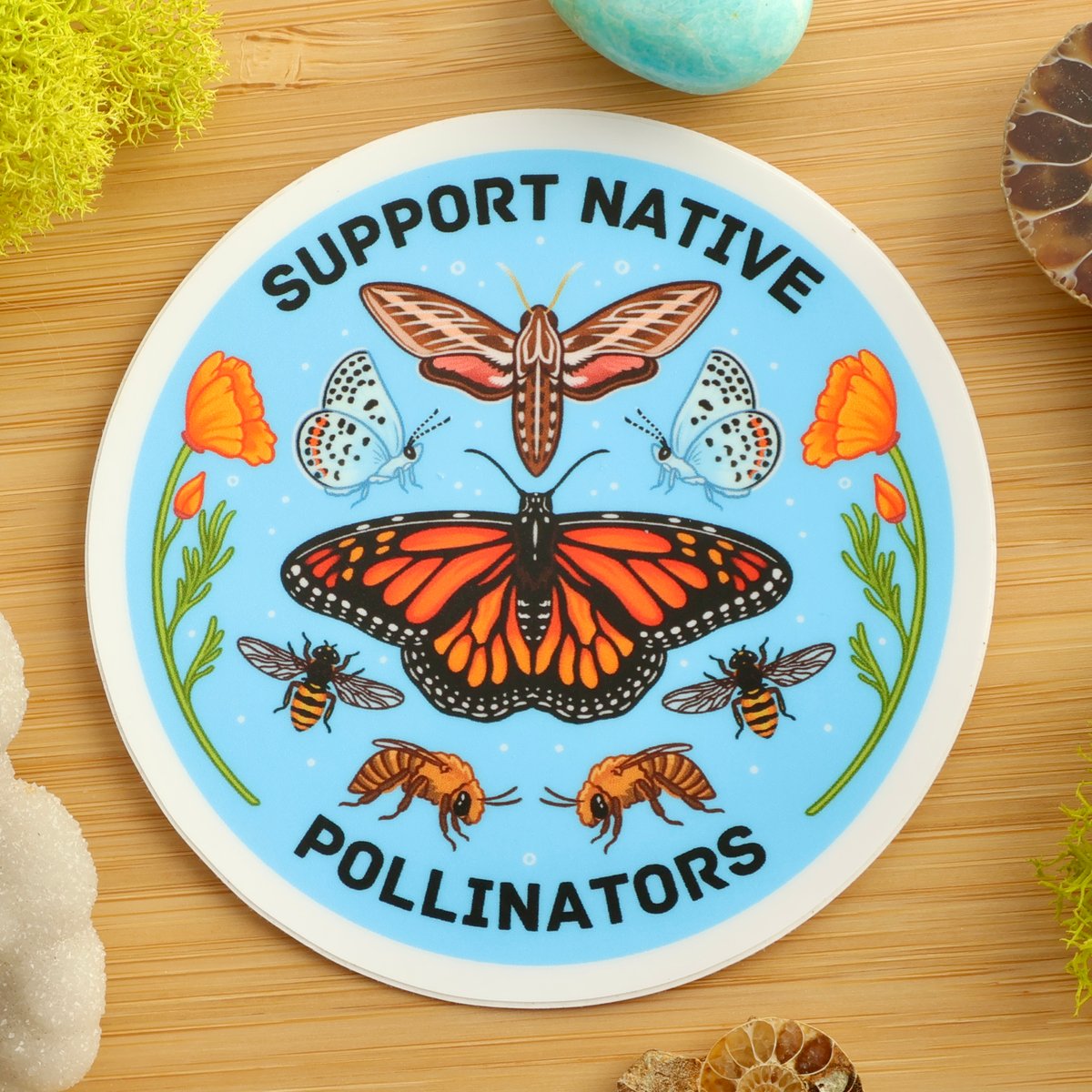 Support Native Pollinators Sticker | fossilforager
