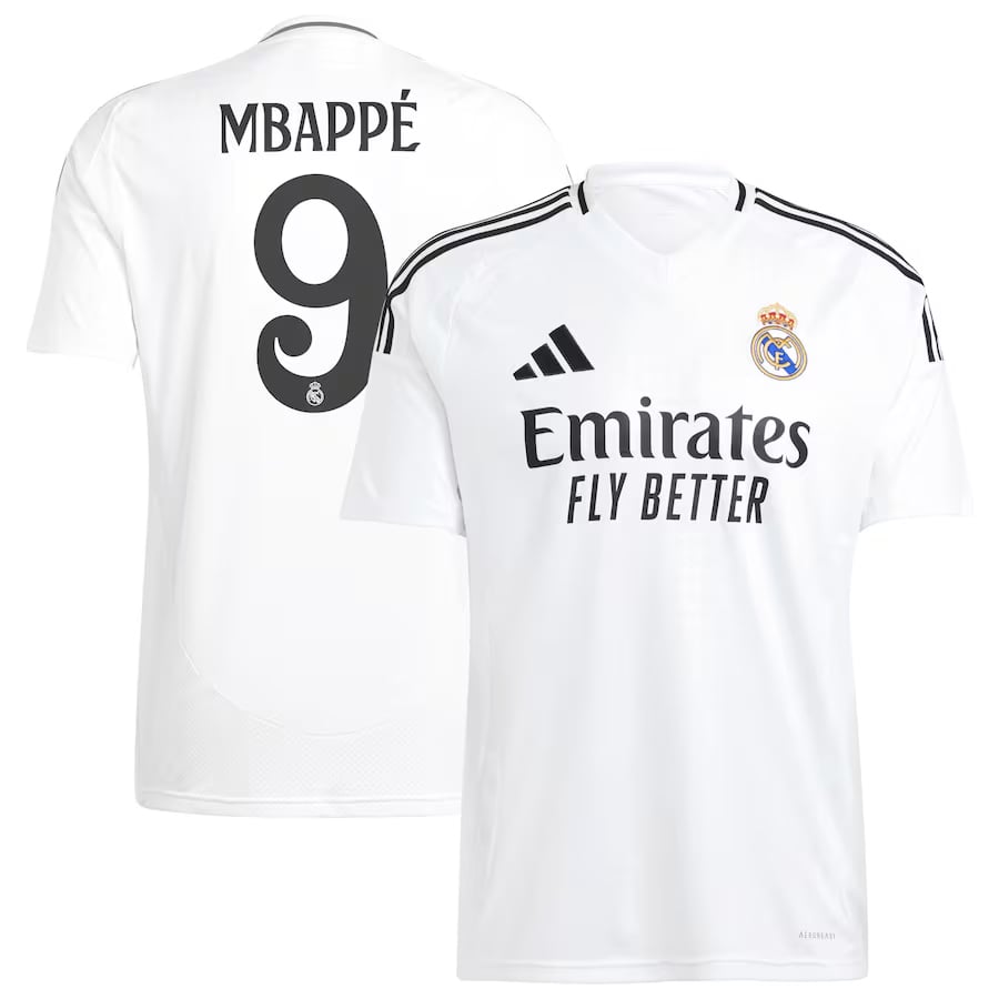 Real Madrid Home 2024/25 Mbappé 9 Shirt | The Kitstore UK, Football ...