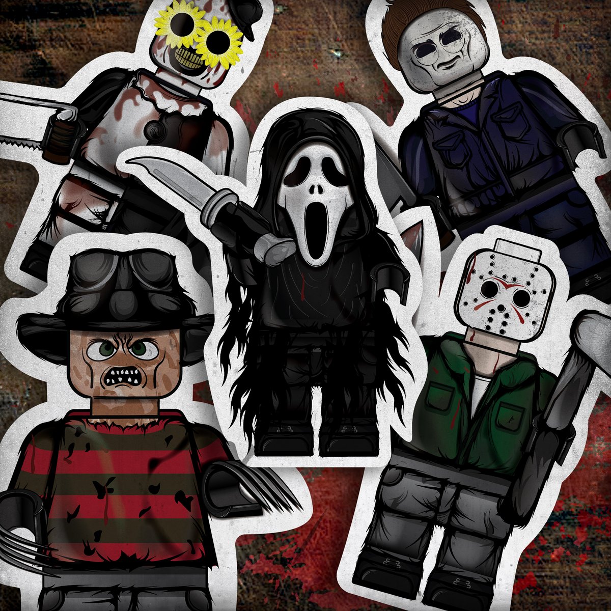 Slasher mini figure Sticker Set: Thirteenpins Original | Thirteensins