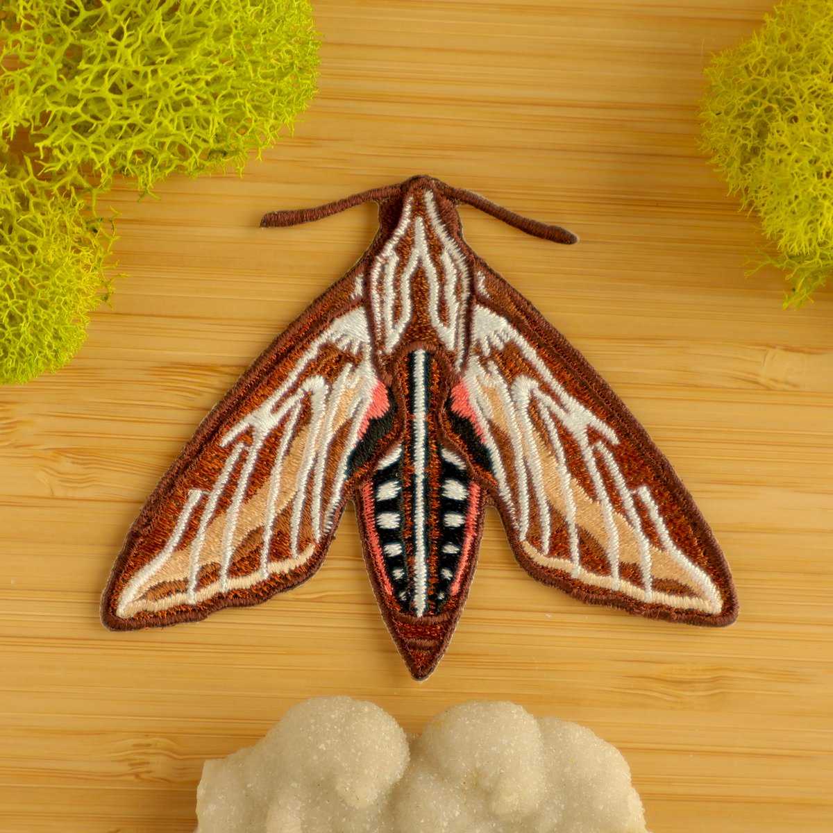 White-lined Sphinx Moth Iron-On Patch | fossilforager