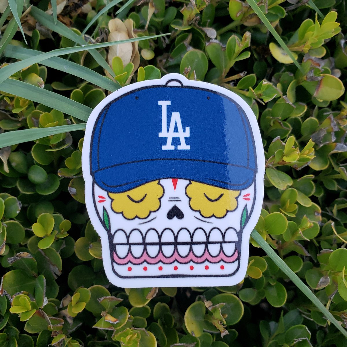 LA Calavera Mini Vinyl Sticker | Artwork by Jose Pulido