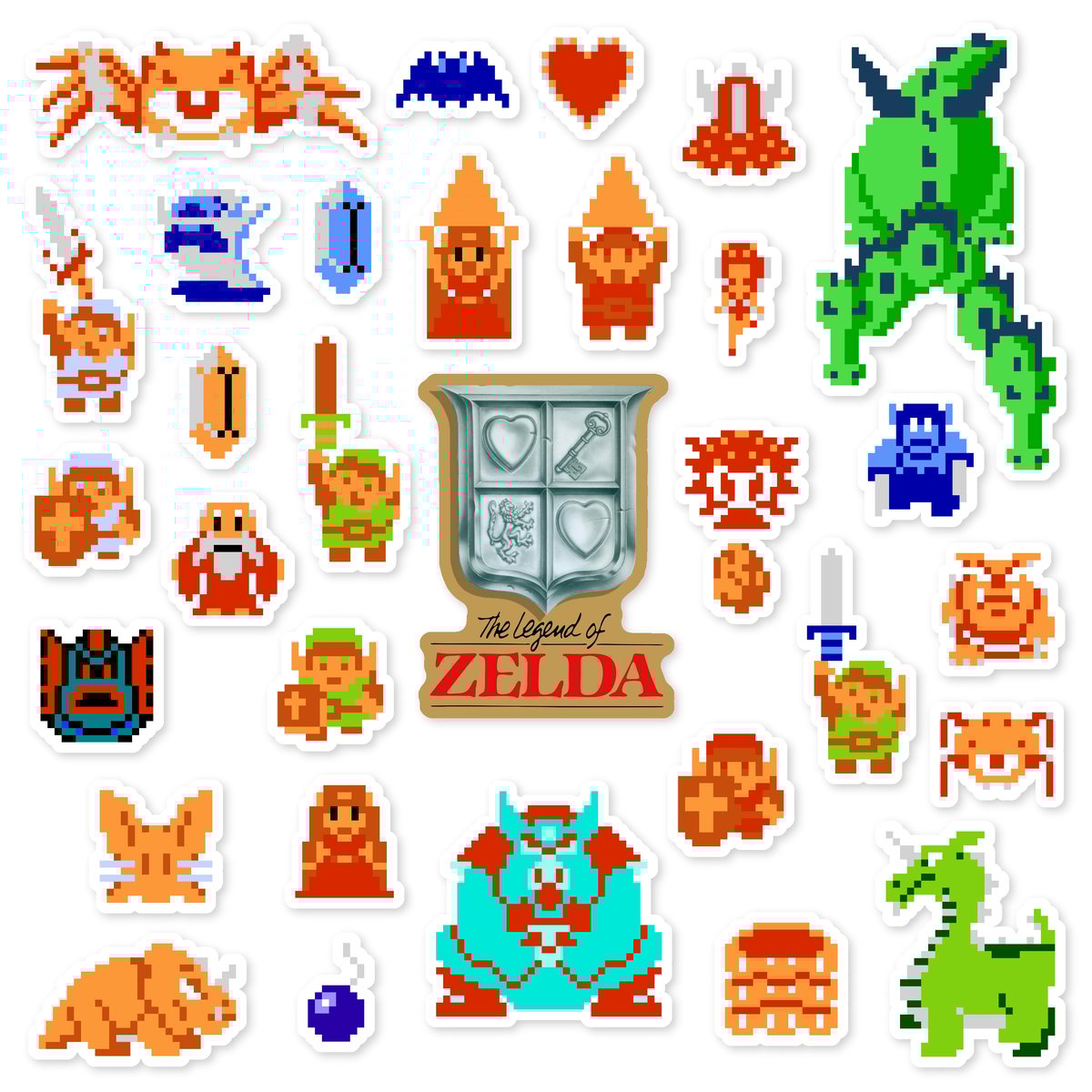 The Legend of Zelda Sticker Set (31 Pieces) | SuperStickerClub.com ...