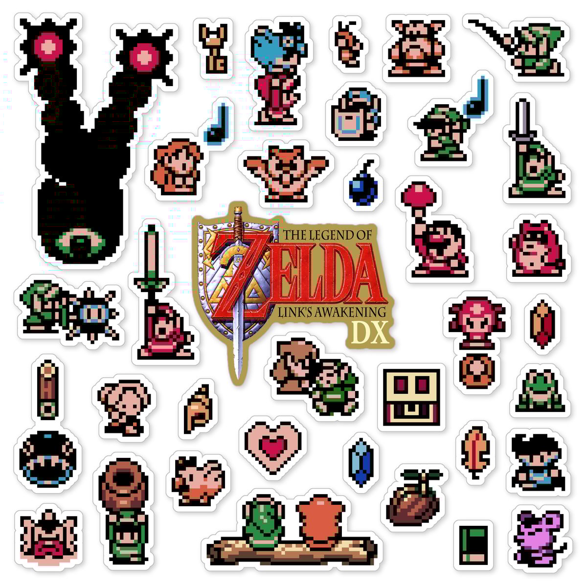 The Legend of Zelda: Link's Awakening DX Sticker Set (36 Pieces ...