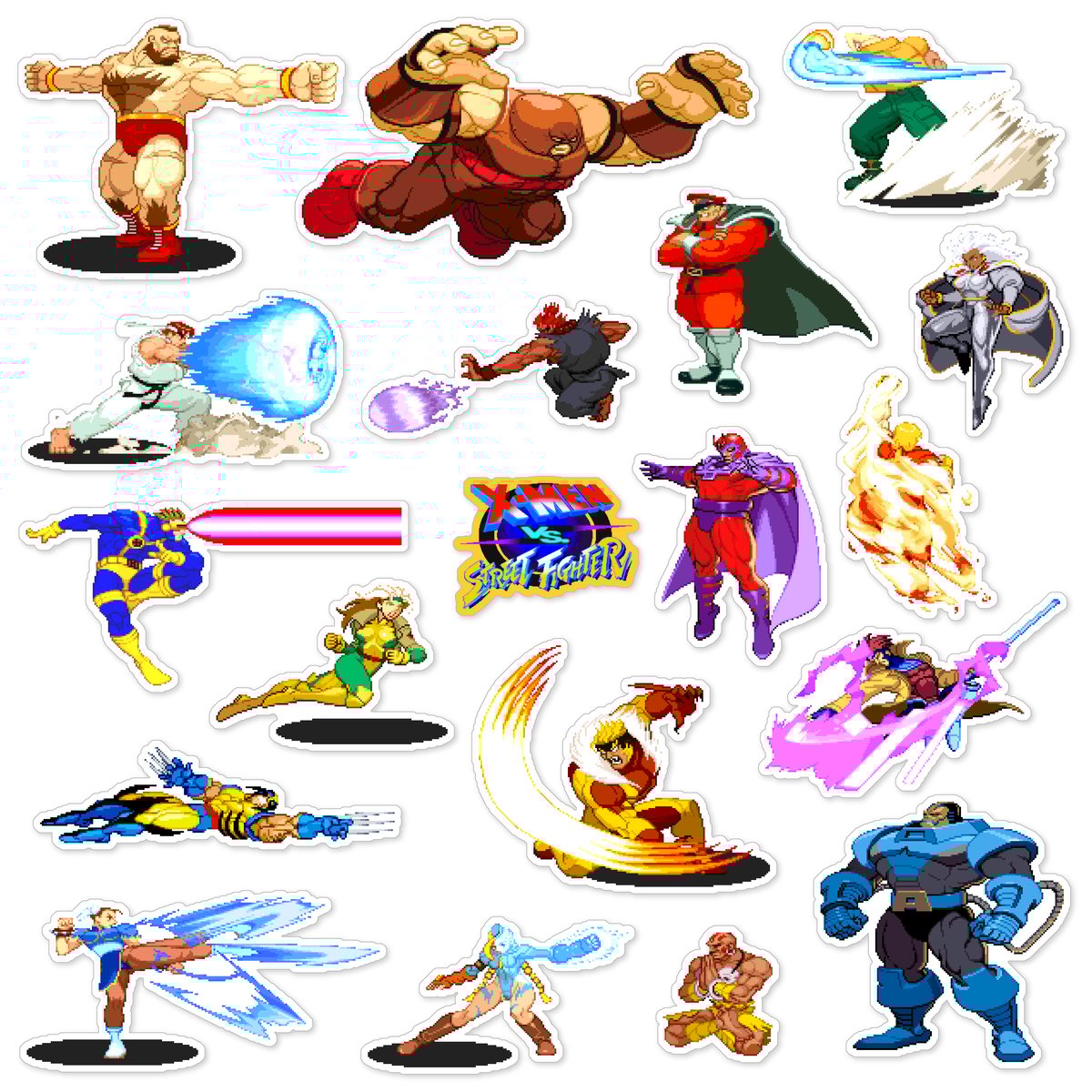 X-Men vs. Street Fighter Sticker Set (19 Pieces) | SuperStickerClub.com ...