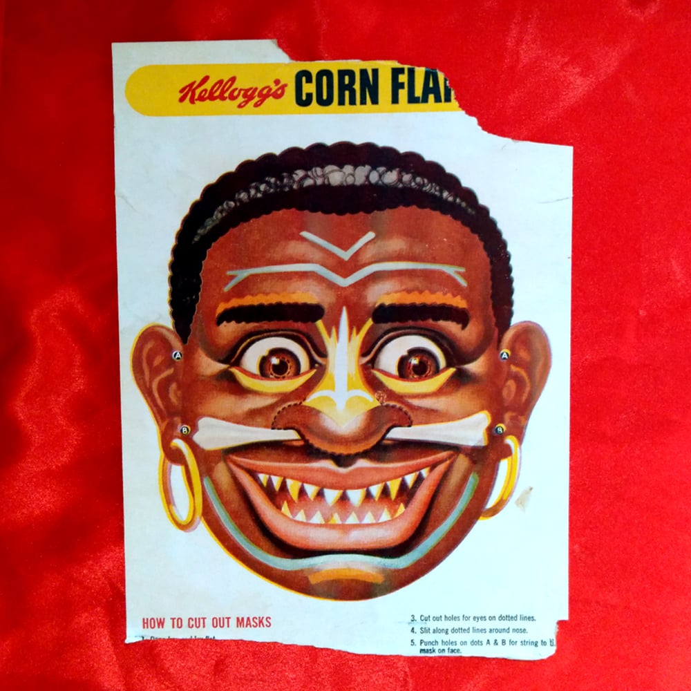 Headhunter - Kelloggs Corn Flakes mask (1953) - backside | Phony Face