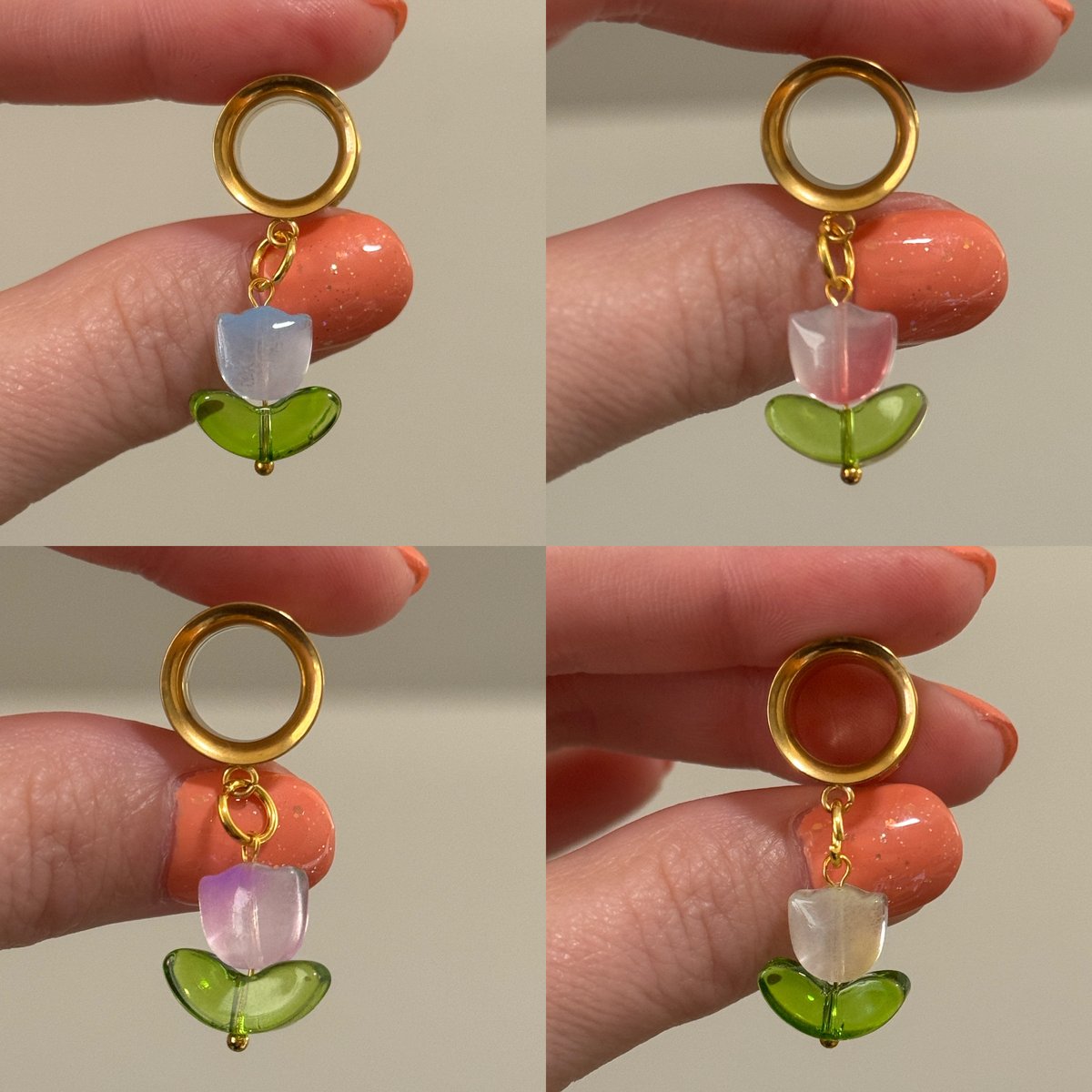 Dainty Tulip Dangles (sizes 4g-2") | Plugs By Emma