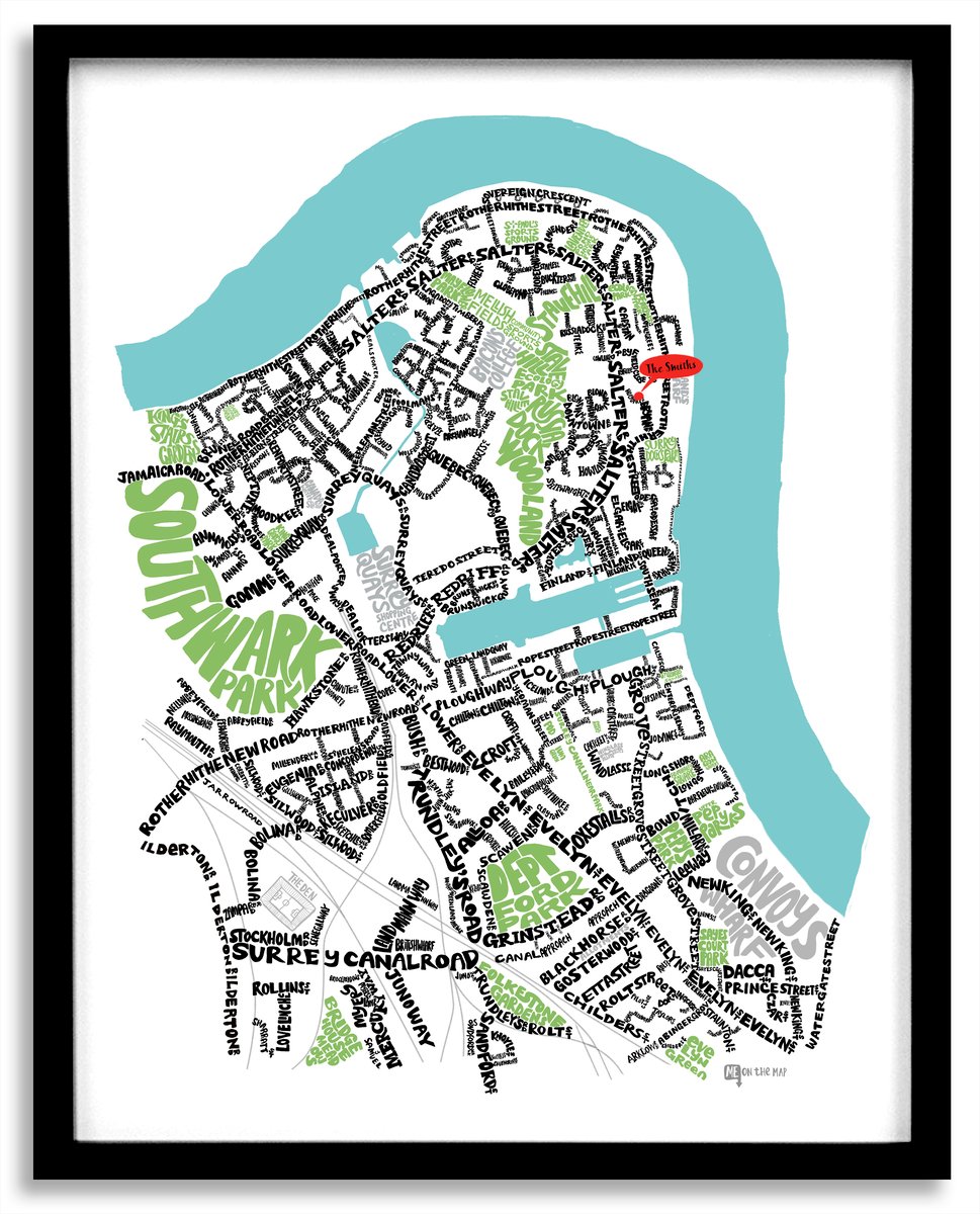 Surrey Quays & Rotherhithe Type Map | Me On The Map