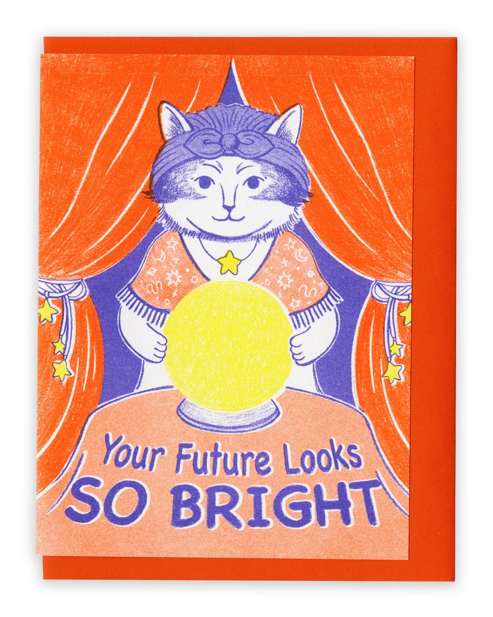 RISO Cat Fortune Teller Card | Phoebe Paper