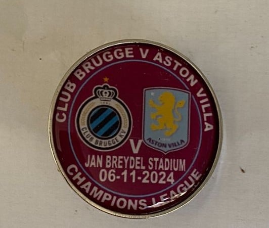 Club Brugge V Villa Champions league match Badge | Villa Badges