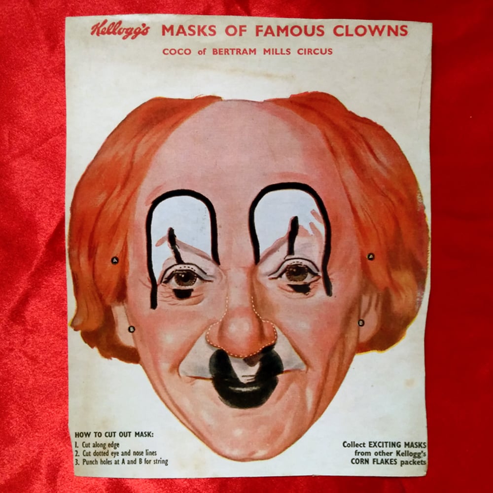 Coco (Bertram Mills Circus) - Kelloggs Corn Flakes Masks of Famous ...