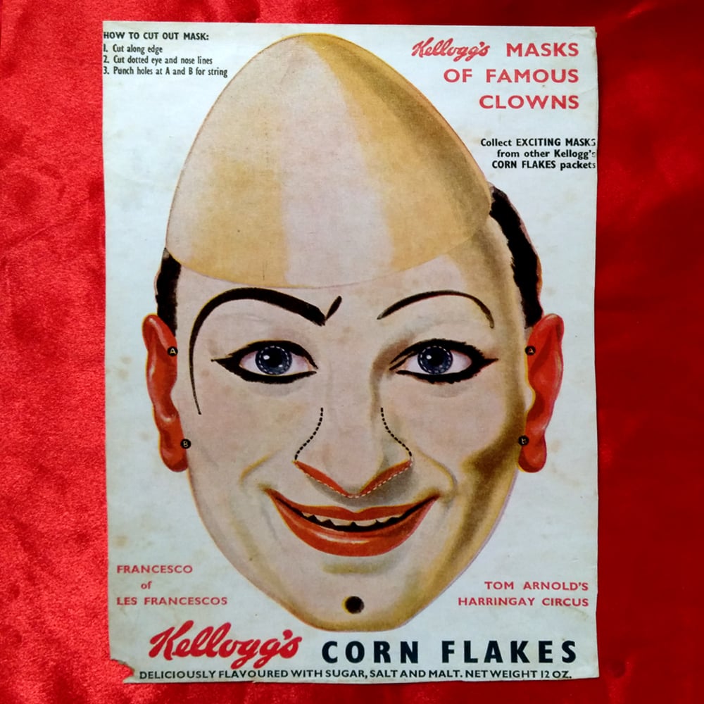 Francesco (Tom Arnold's Circus) - Kelloggs Corn Flakes Masks of Famous ...