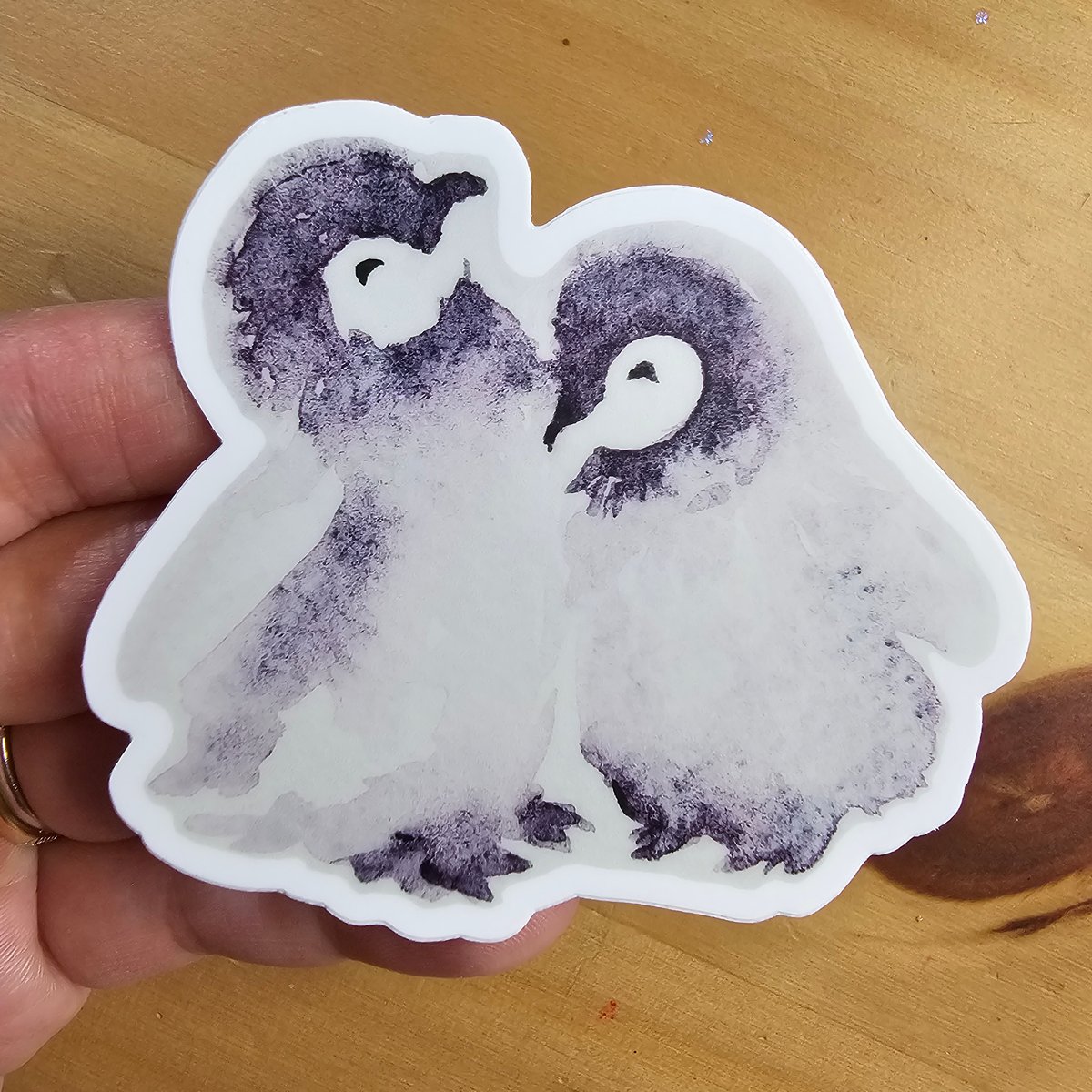 artofthecards — Watercolor Penguins Vinyl Sticker