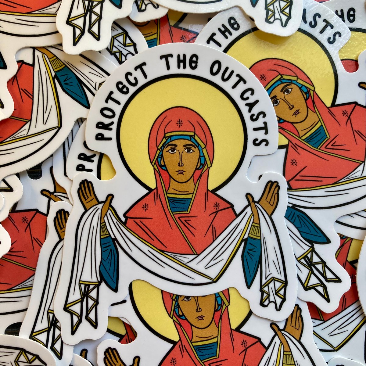 Theotokos- Protect the Outcasts Sticker | artofmarza