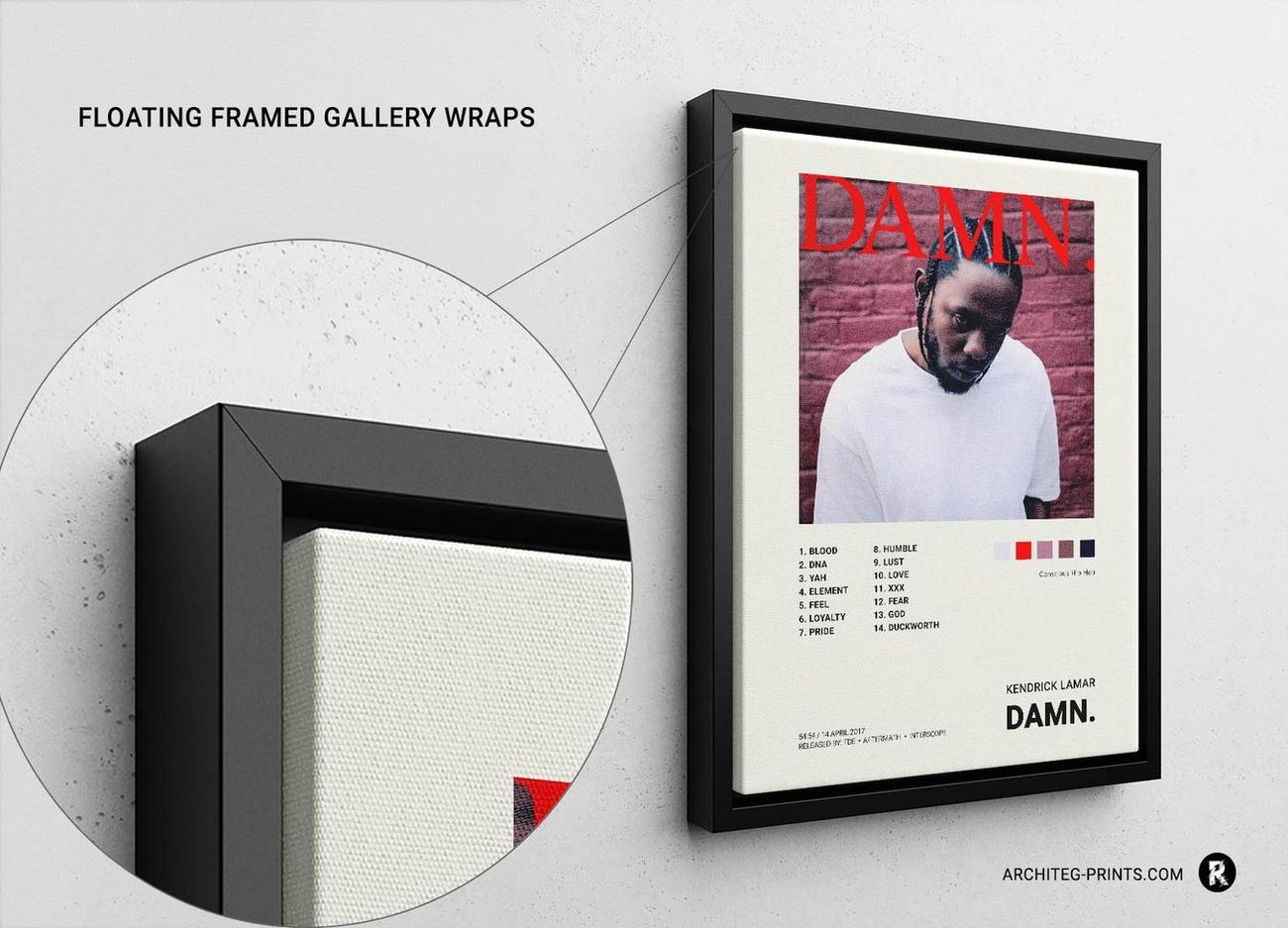 Kendrick Lamar - DAMN Album Cover Poster | Architeg Prints