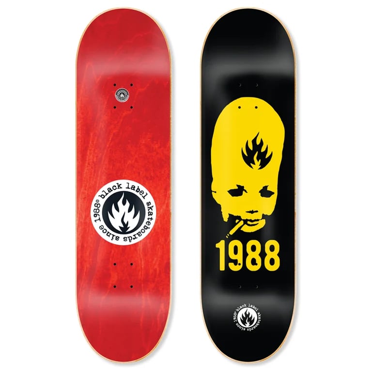 "THUMBHEAD 1988" Yellow 8.25", 8.5", 8.75", 9.0" | Black Label Skateboards