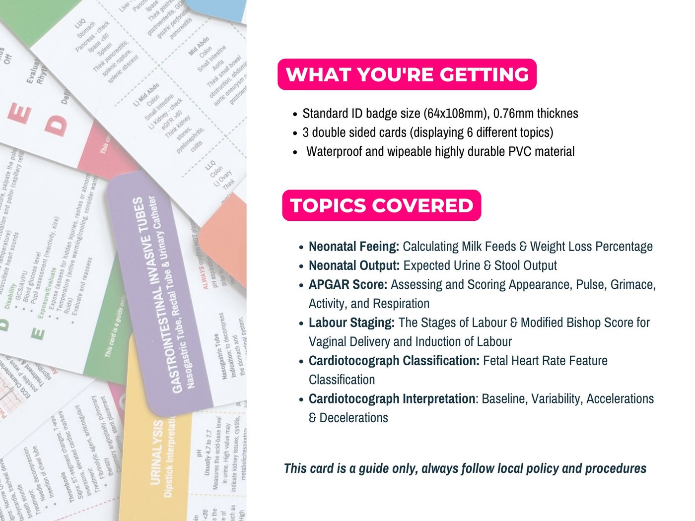 Midwifery Healthcare Reference Cards | The Nursing Note