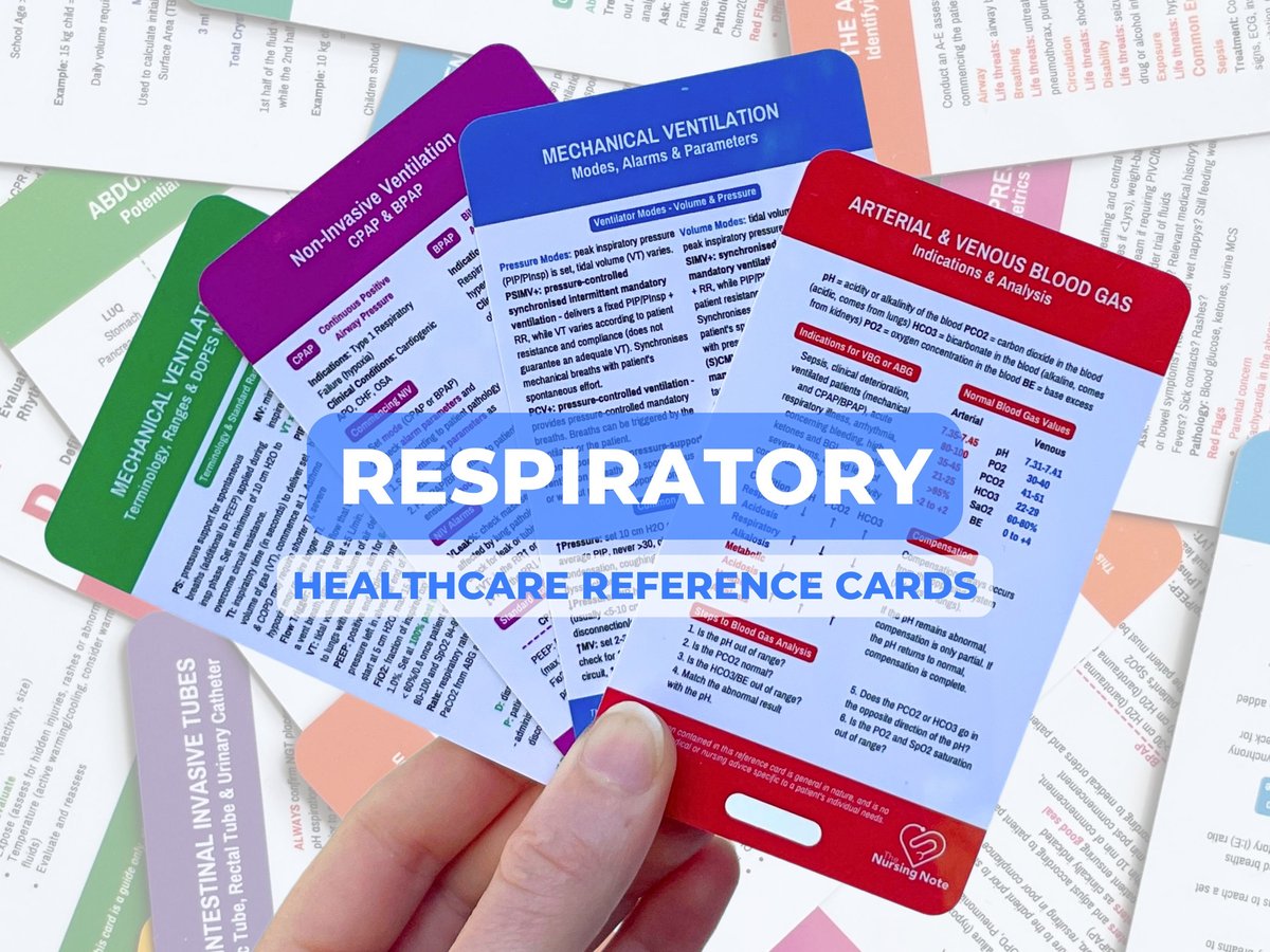 Respiratory Healthcare Reference Cards | The Nursing Note