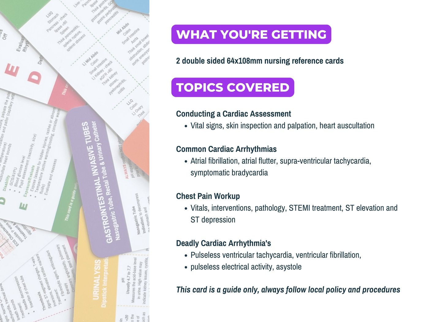 Cardiac Healthcare Reference Cards | The Nursing Note