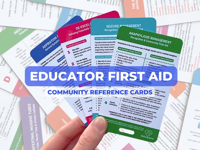 Educator First Aid Reference Cards | The Nursing Note