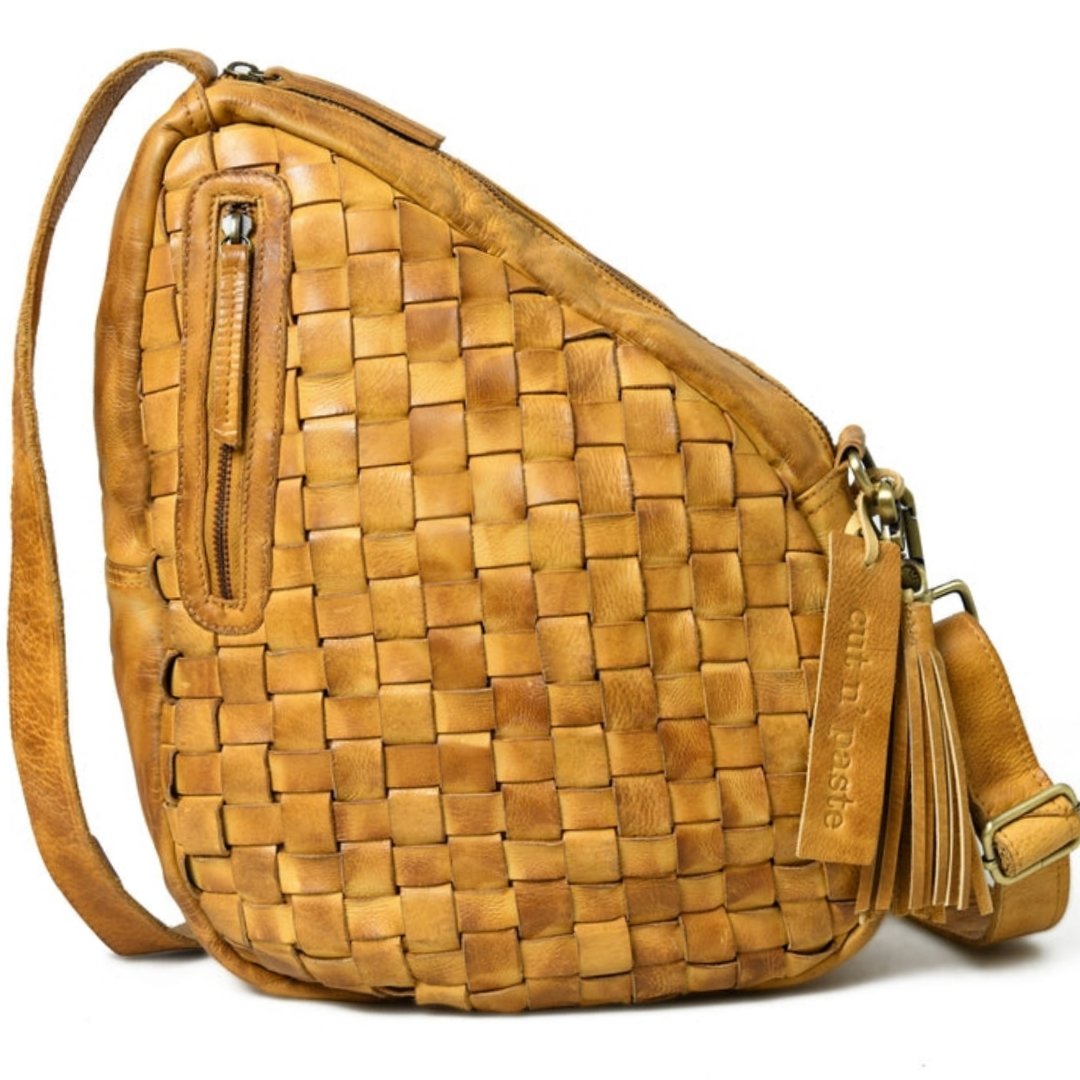 Epiphany Boutique — The JAM Woven Sling Tote: Tan Luggage