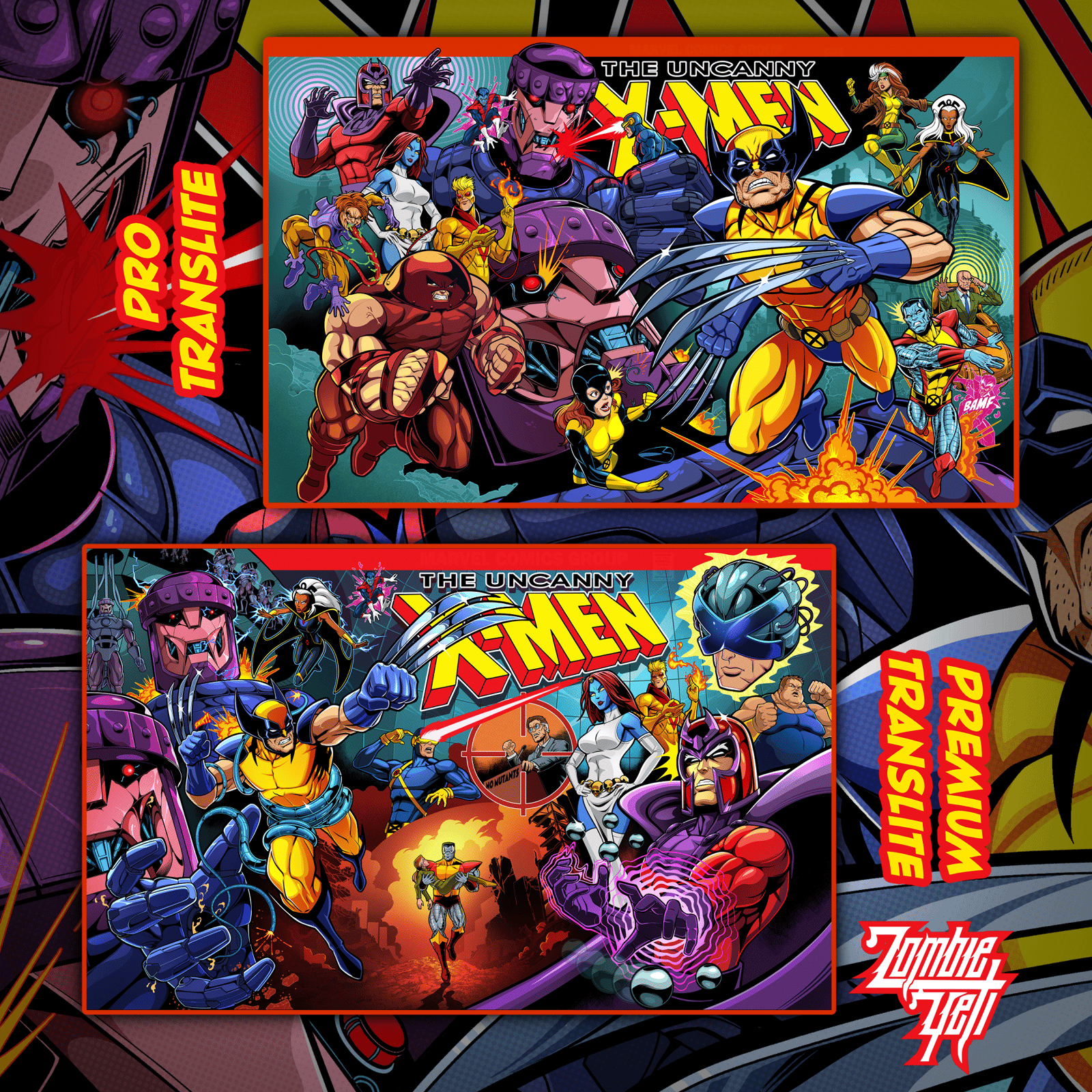 The Uncanny X-men Signed Pinball Translite / Zombie Yeti