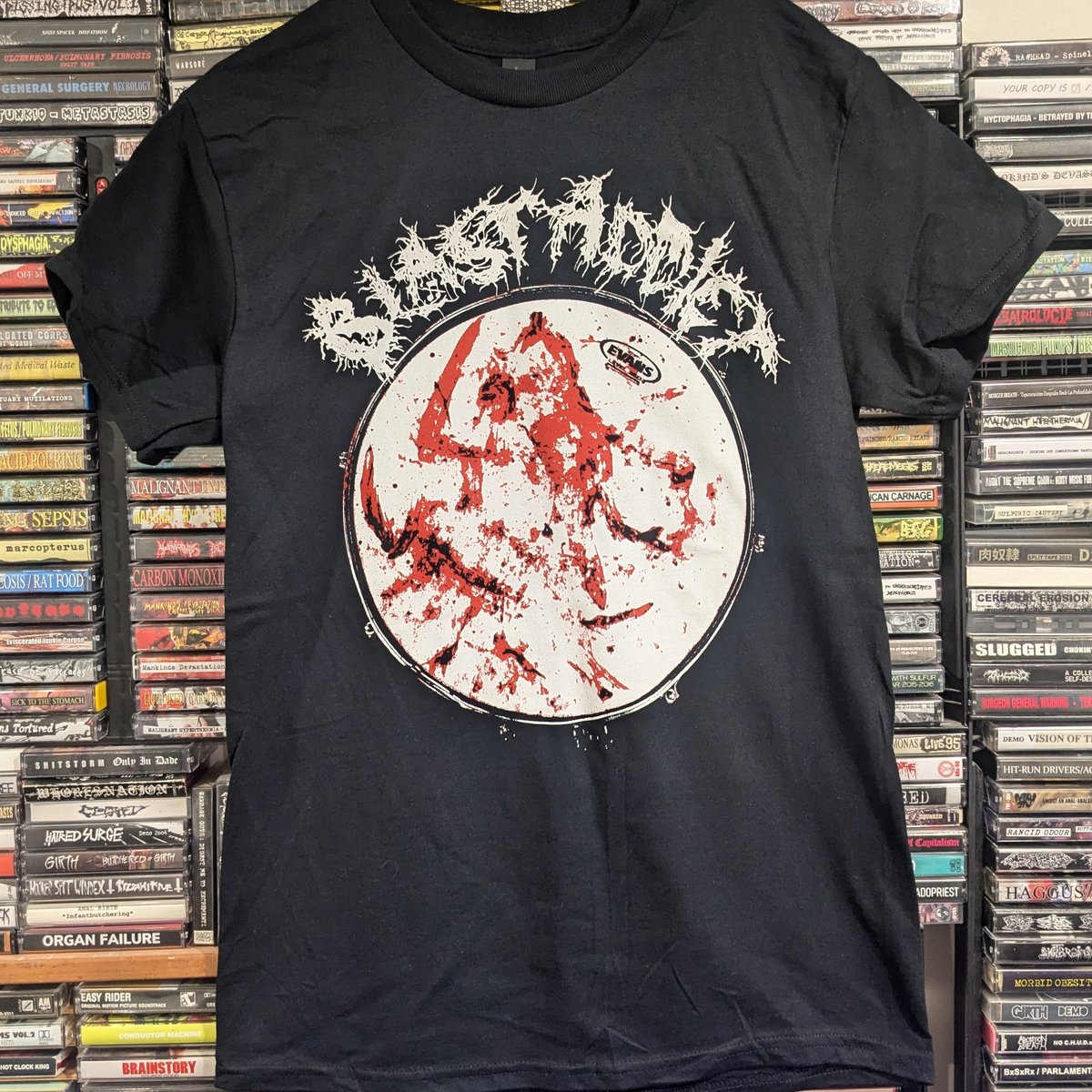 BLAST ADDICT "BLOOD SPLATTERED SNARE" SHIRT (S AND M ONLY) | BLAST ADDICT