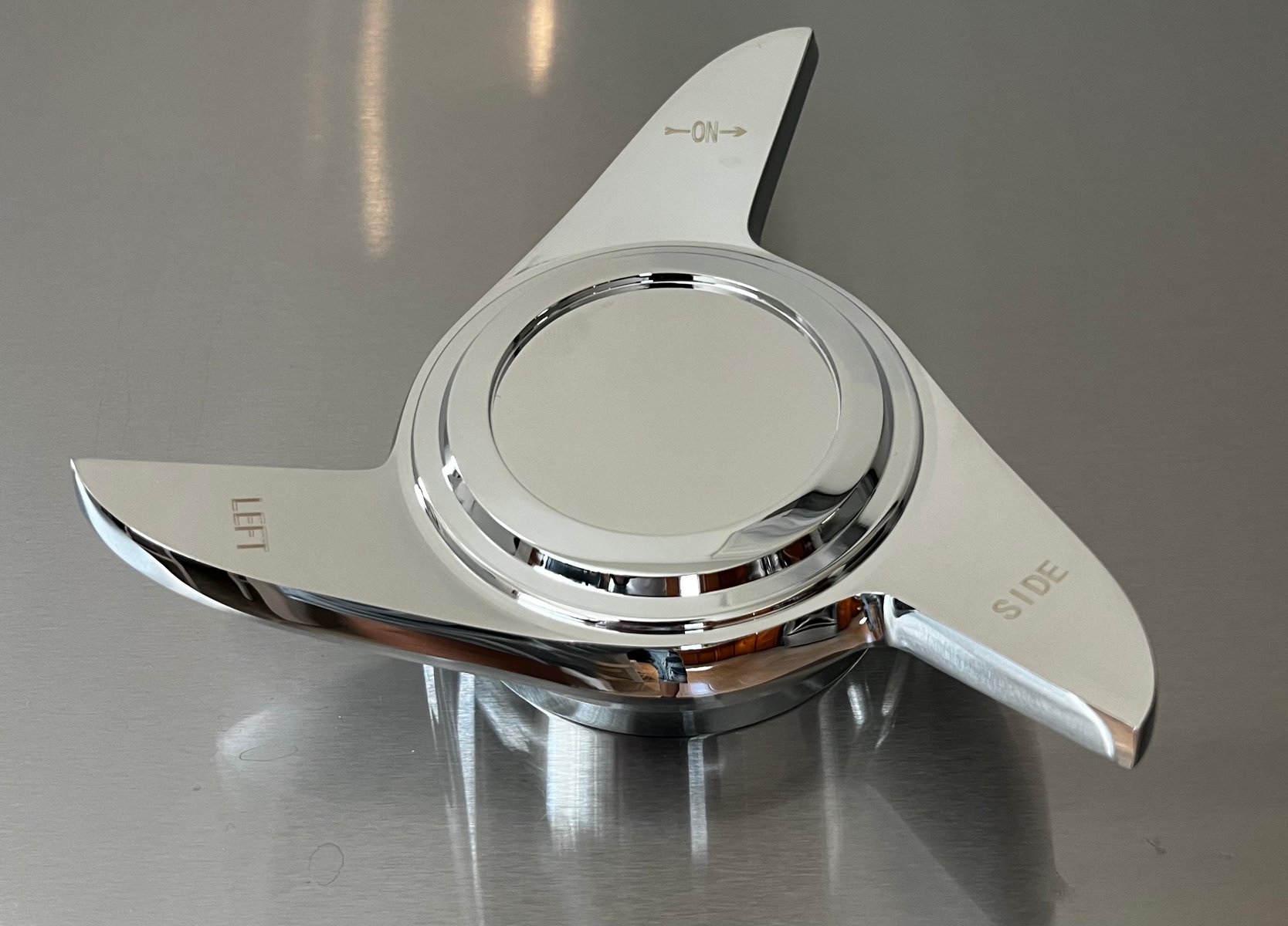 Player Wheels 3 Bar Shark Fin Knockoffs in Chrome (recessed) | Wheel Rack