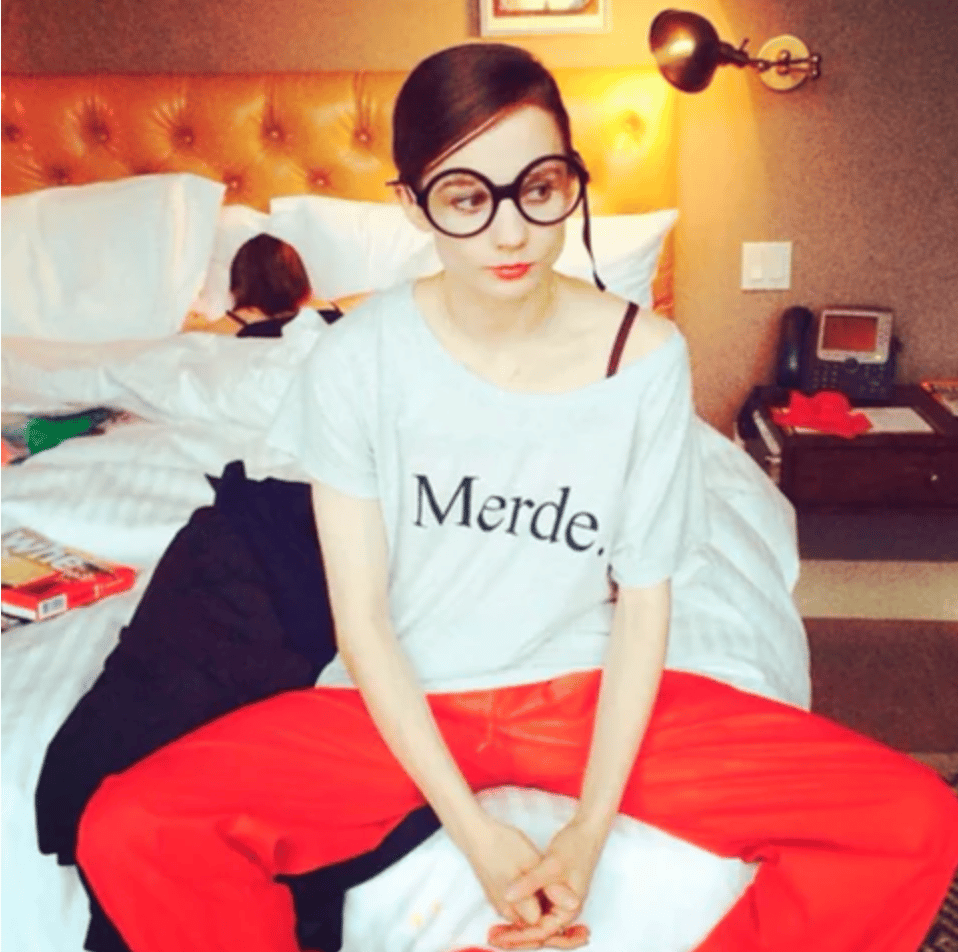 Merde Wide Neck T-Shirt Heather White | Ballet Freak