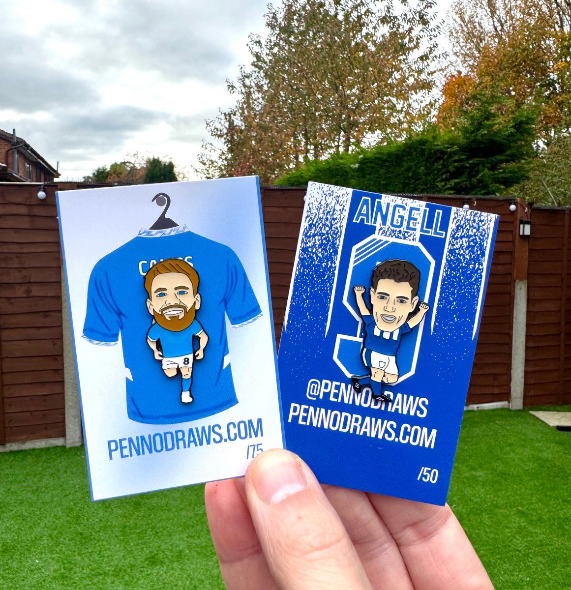 Callum Camps / Brett Angell - Stockport County Pennodraws Pin Badge ...