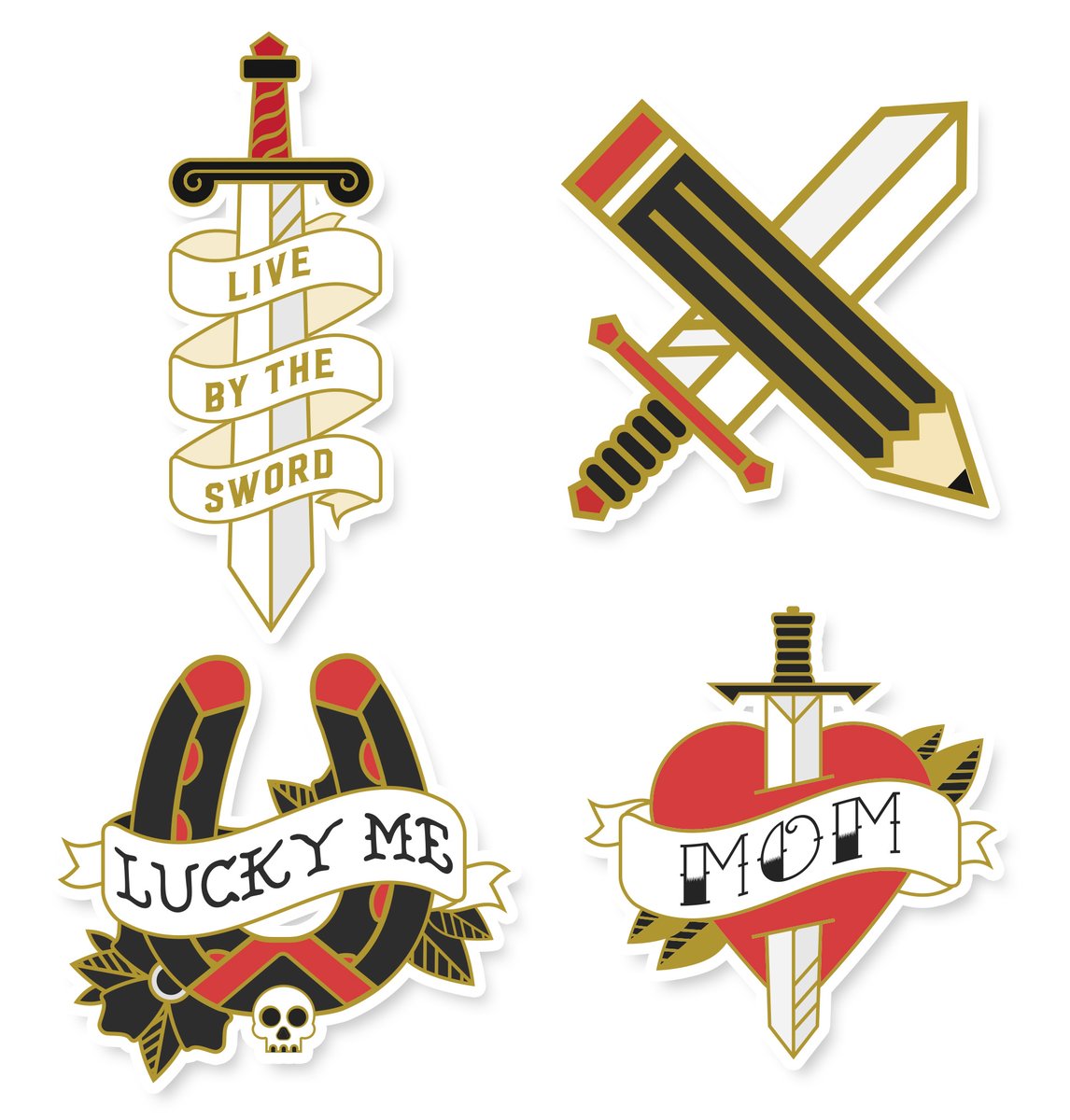 Tattoo Flash - Sticker Pack | Mightier Than Co