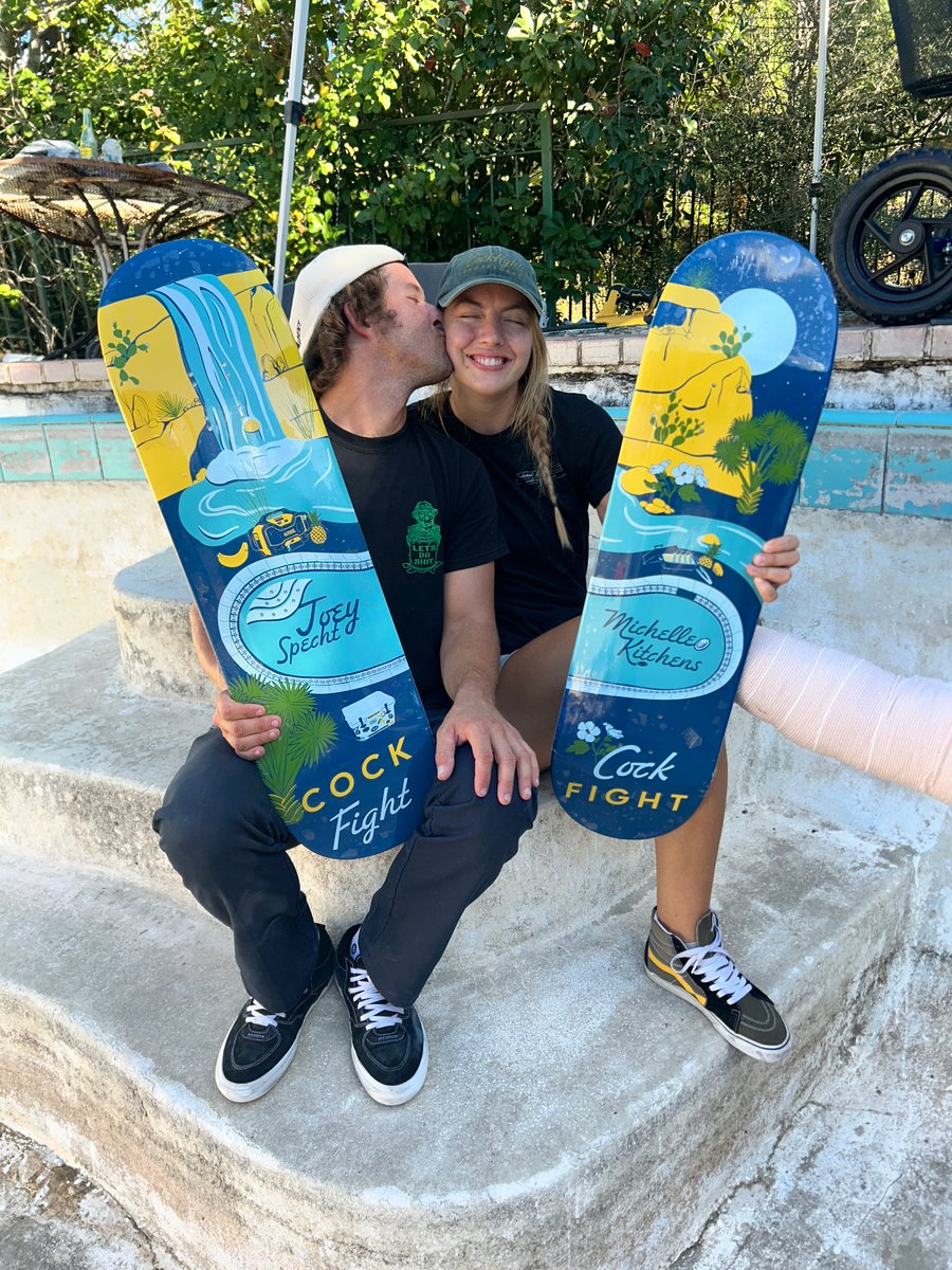 Joey Specht and Michelle Kitchens Pro Board Set | Cockfight Skateboards