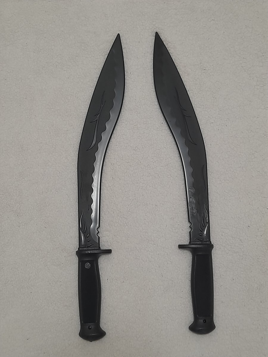ONE PAIR - Polypropylene Training Kukri Sword Black for Martial Arts ...