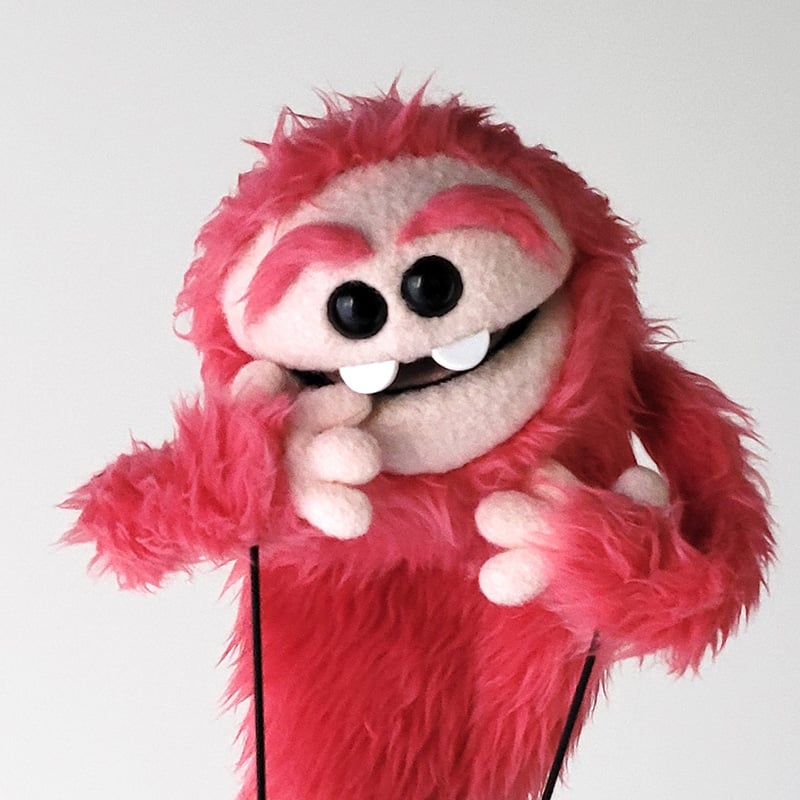 The CHOMPER Critter Monster Puppet in Peach & Coral | Blank Puppets