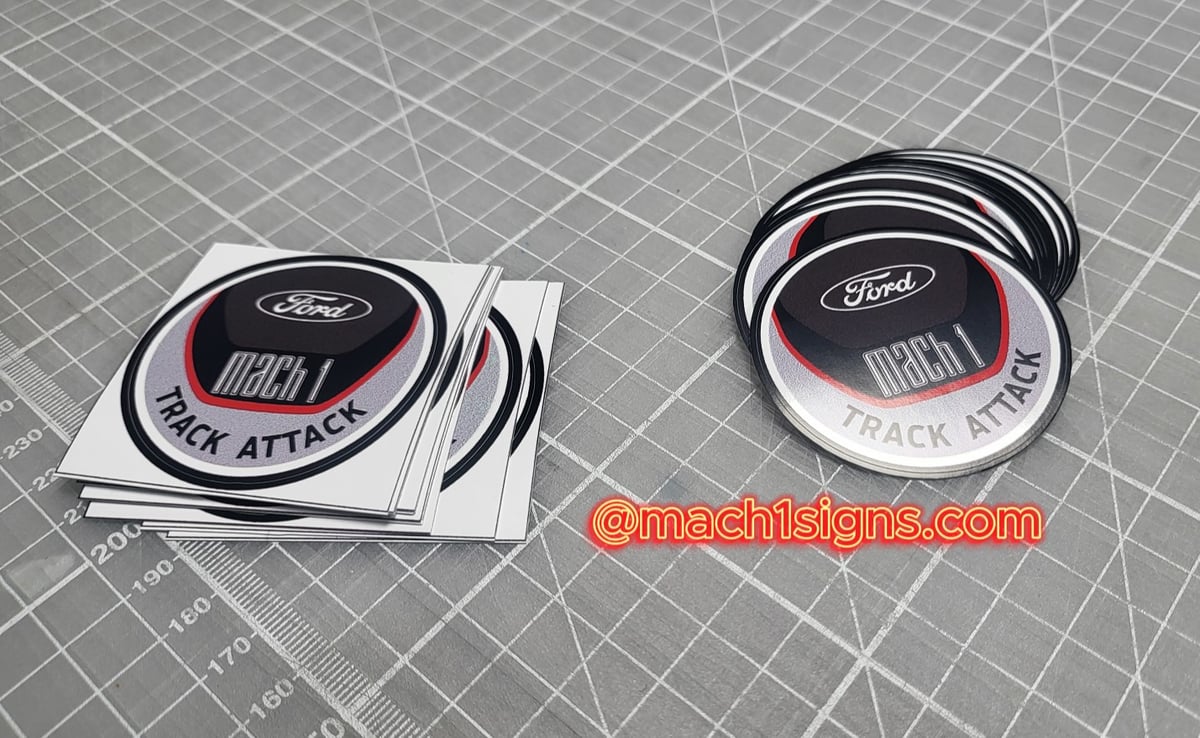 Mustang Mach 1 Track Attack Circle decal stickers | Mach 1 Signs