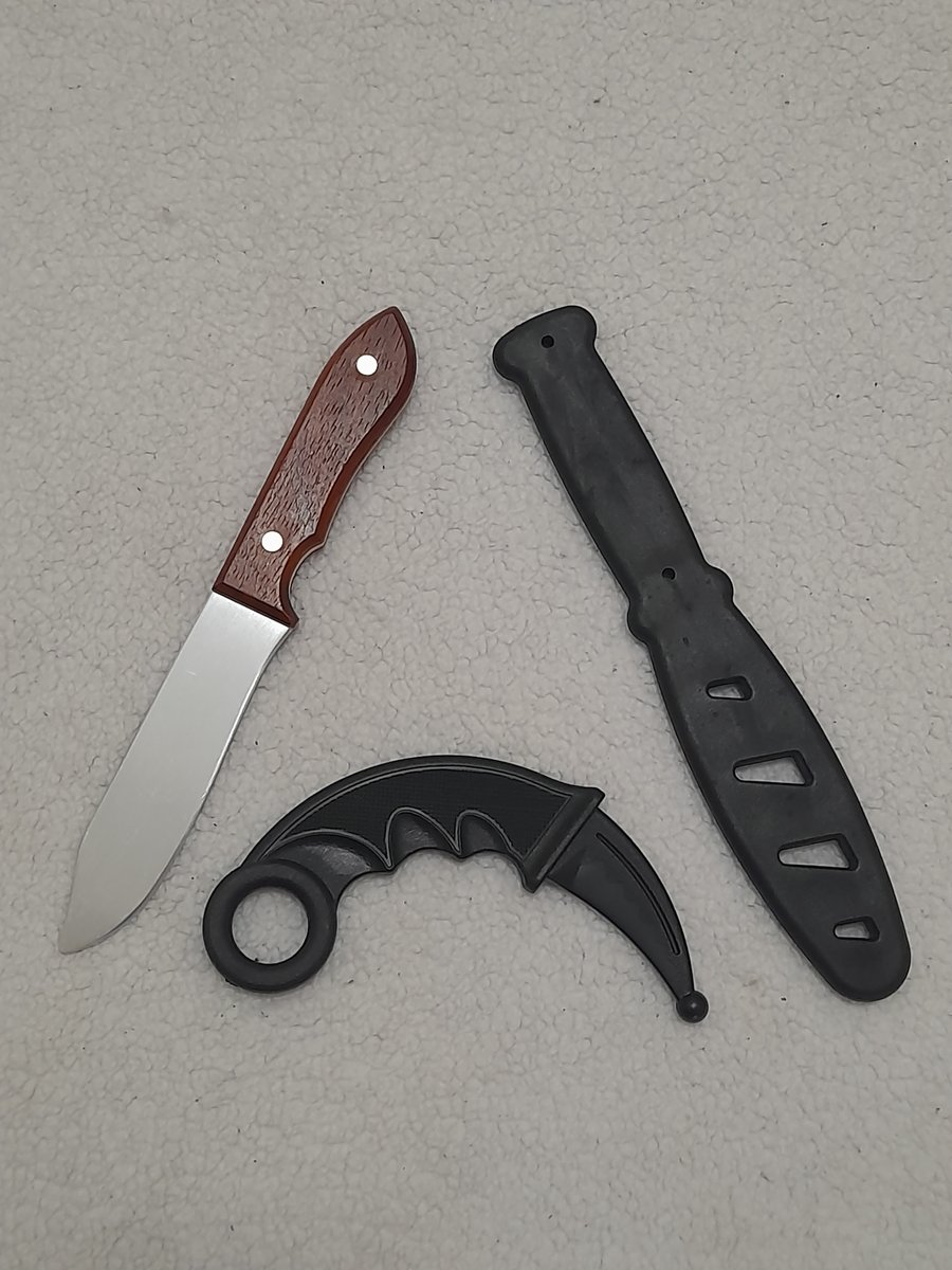 SET 3 KNIVES- Aluminium Training Knife + Polypropylene Karambit + PP ...