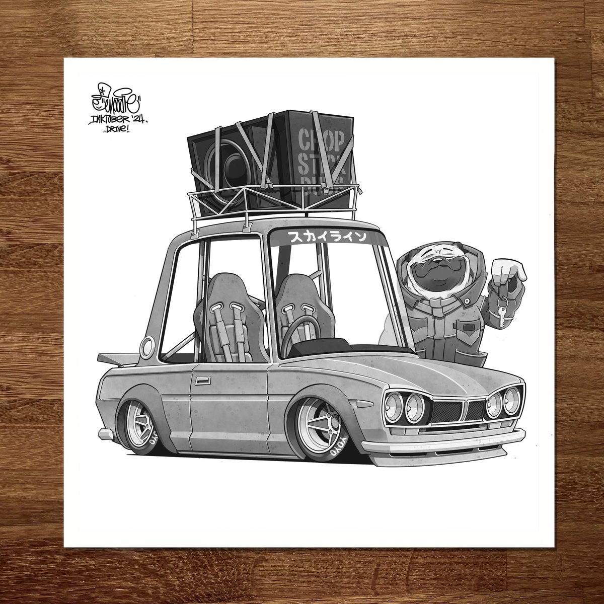 Drive - Inktober Print | Growl & Grandeur