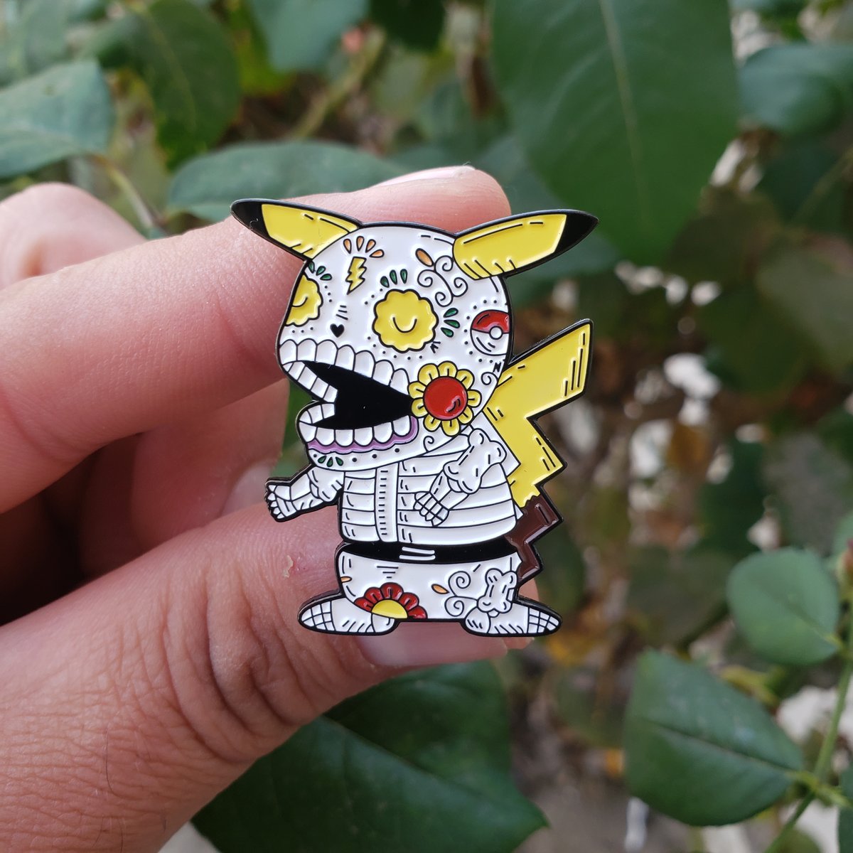 Pikachu Calavera Soft Enamel Pin | Artwork by Jose Pulido