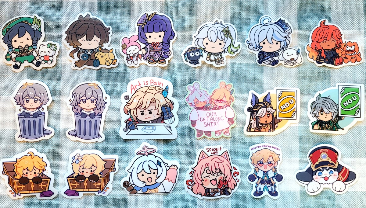 Genshin/Honkai Stickers | Jubiboon & R0ppi