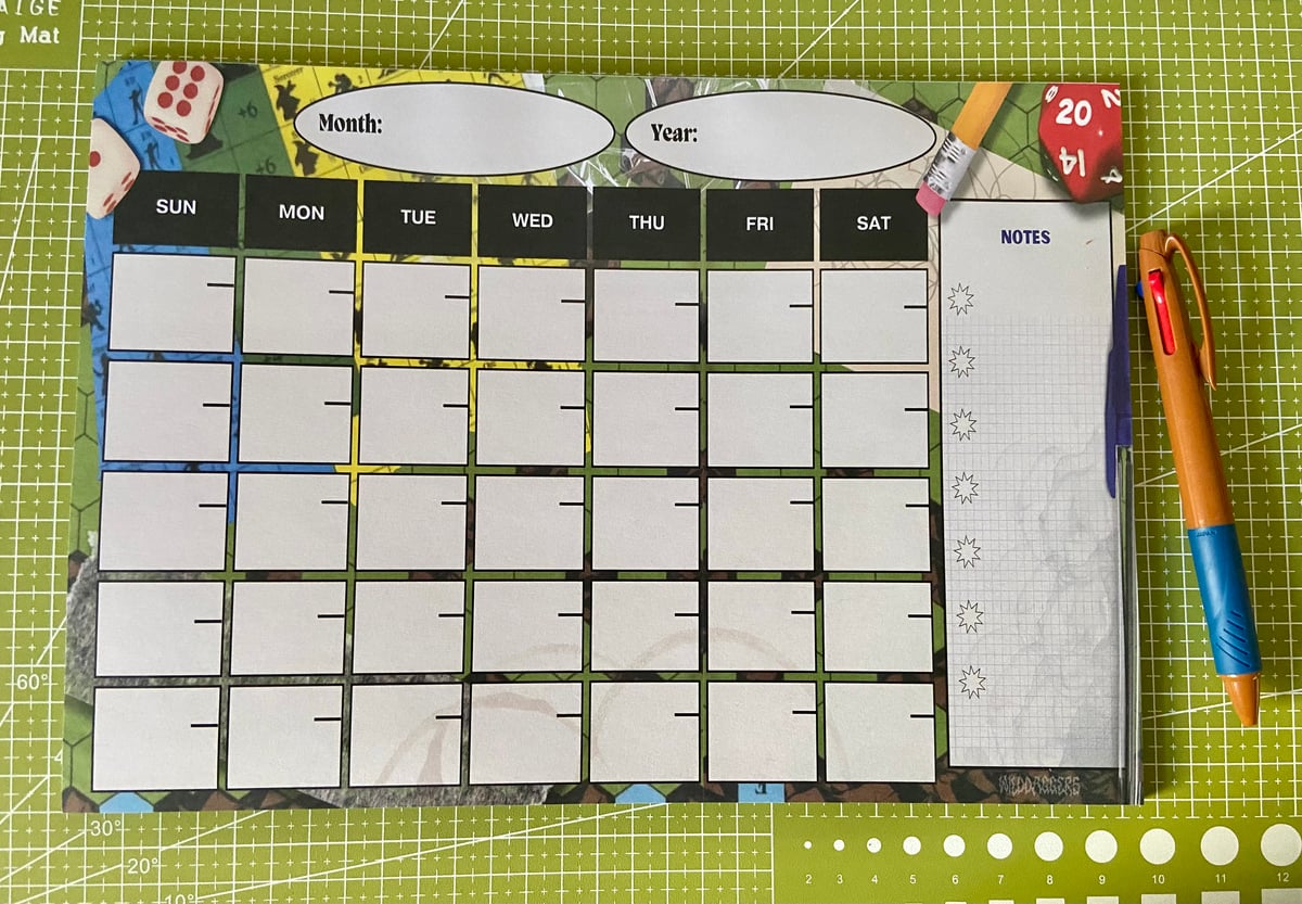 TTRPG Themed Calendar (Undated) | wilddaggers