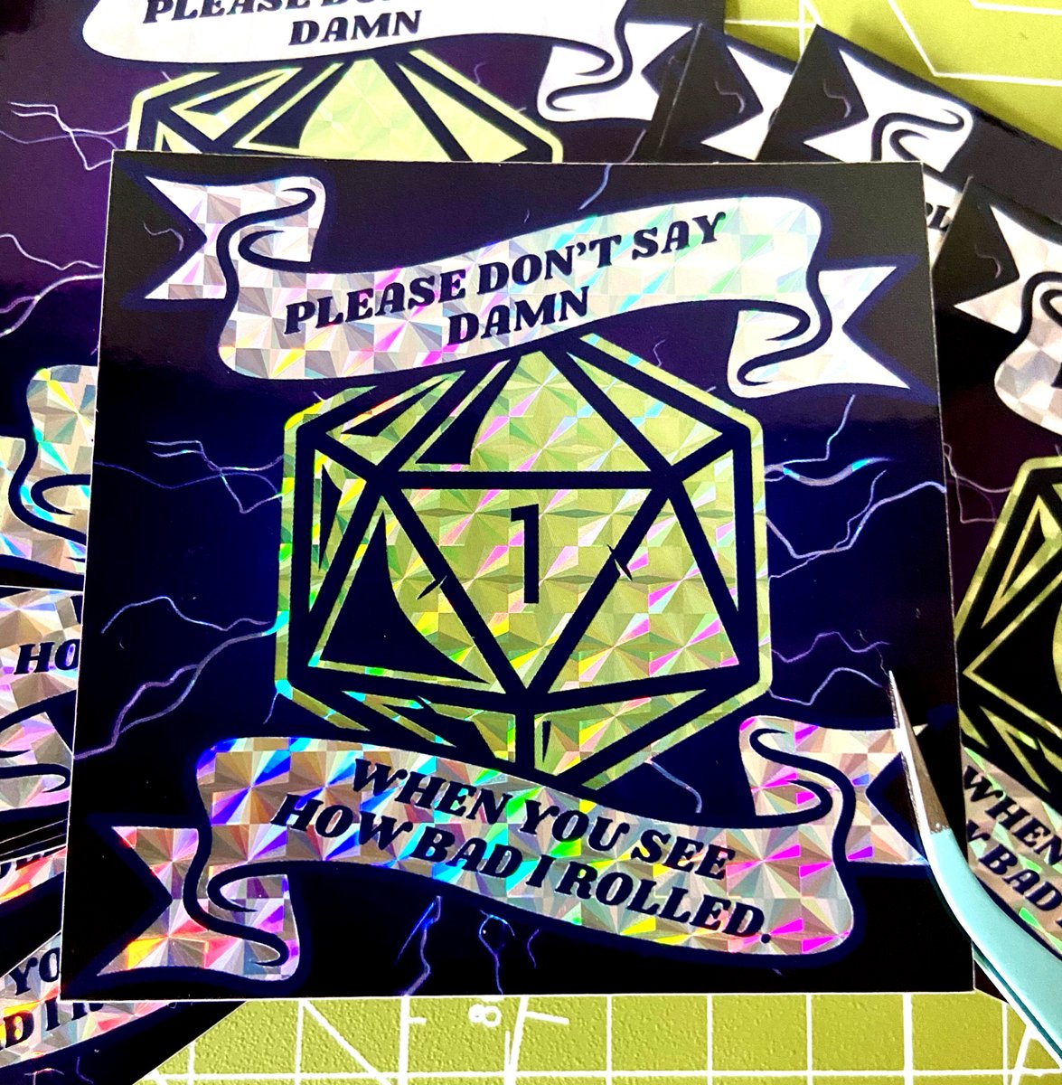 Nat 1 Please Don’t Say Damn Prismatic Sticker | wilddaggers